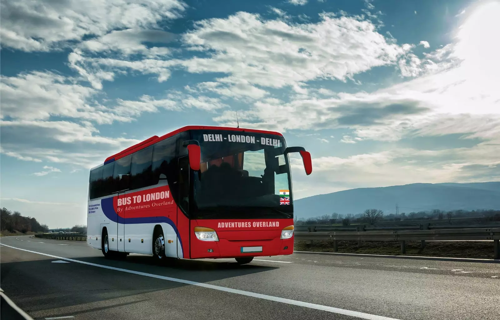 Bus to London travel 20,000 kilometers in a period of 70 days