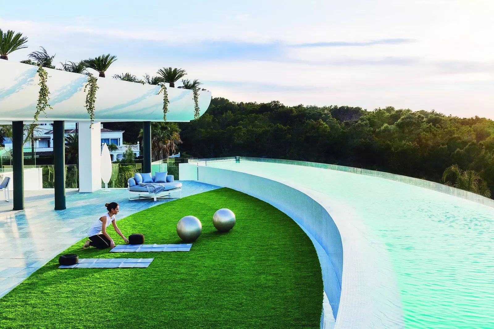 Yoga class in one of SHA's private villas.