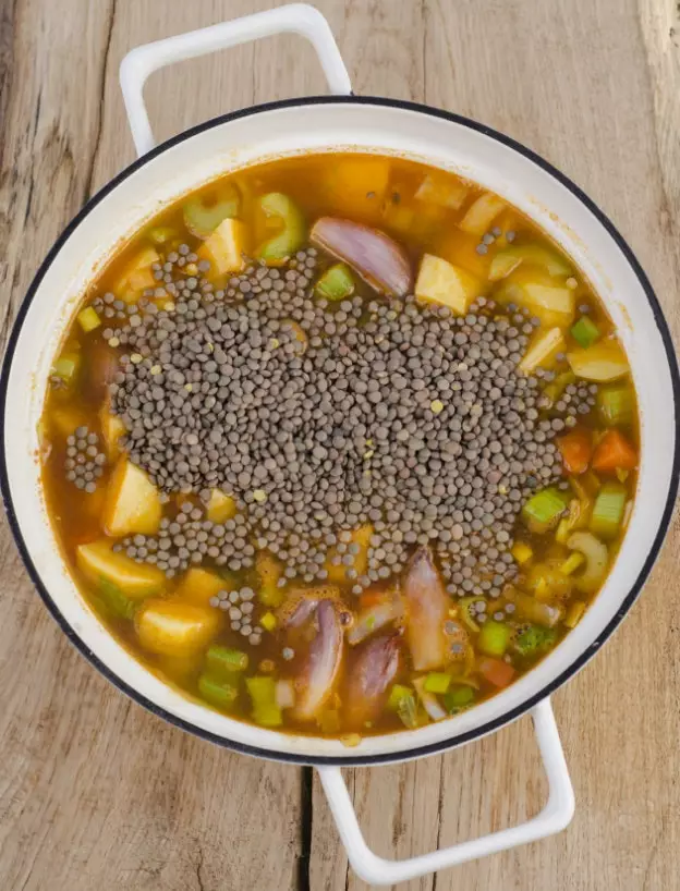 Lentils with vegetables