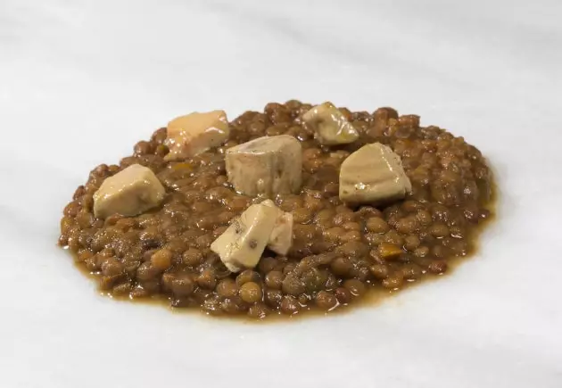 Lentils with foie