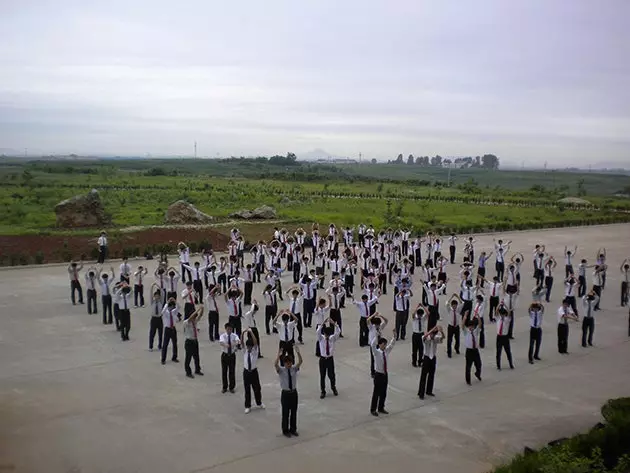 Students during their PUST morning exercises