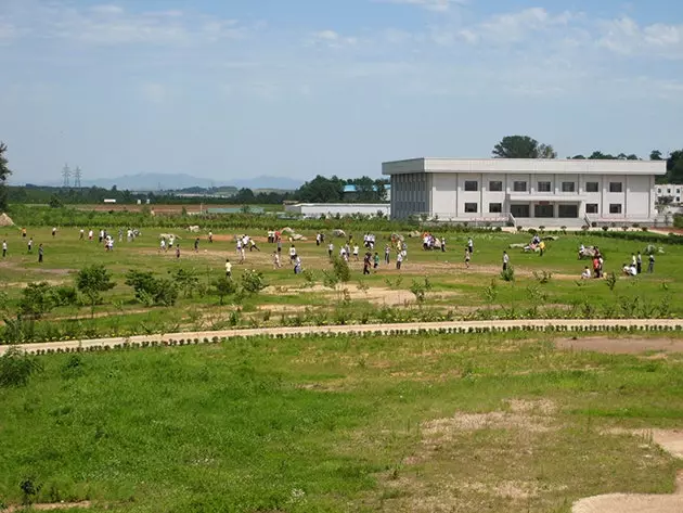 PUST students playing soccer in North Korea