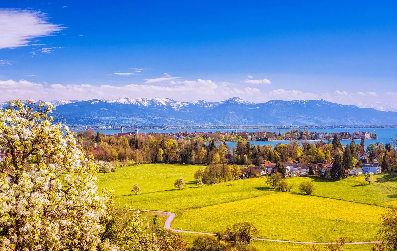 Alpių vaizdas iš Lindau prie Bodeno ežero