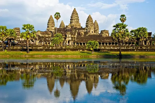 de tempelruïnes van Angkor Wat.