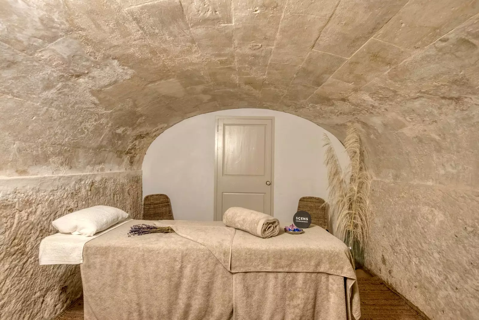 A cave converted into a massage room at the Can Albertí Menorca hotel.